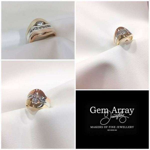 tri tone custom ring – Gem Array Jewellers